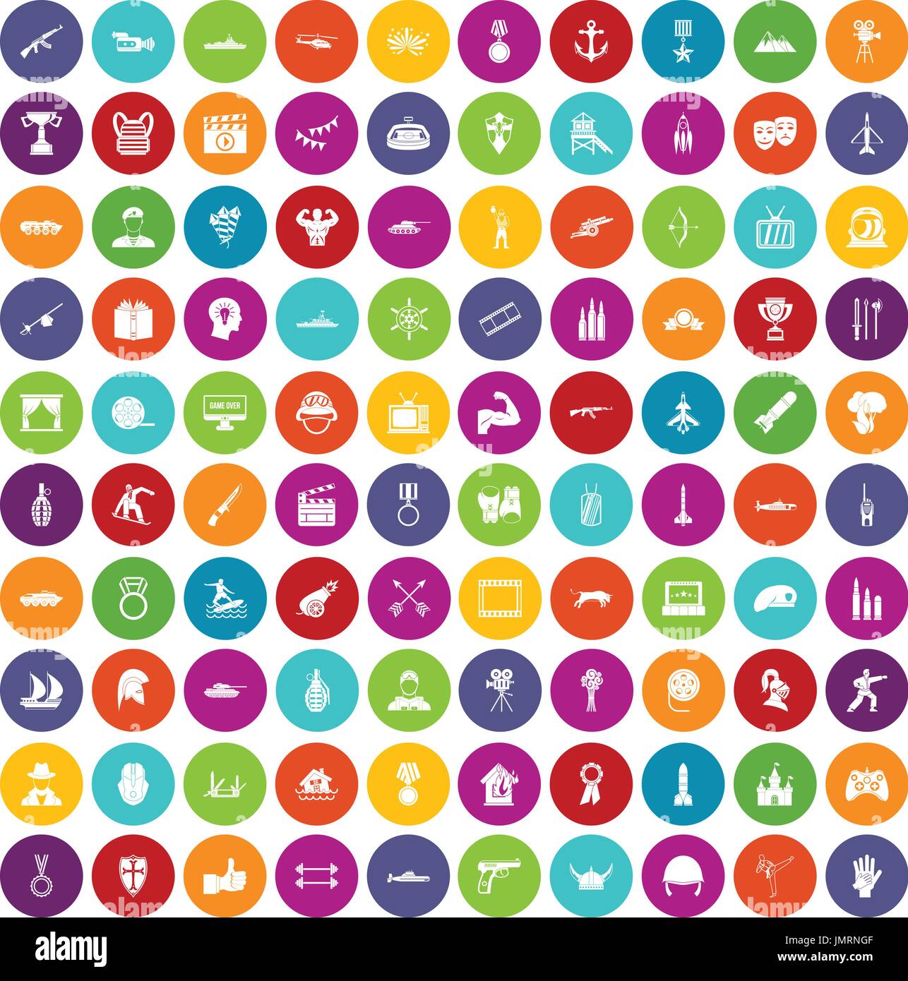 100 hero icons set color Stock Vector Image & Art - Alamy