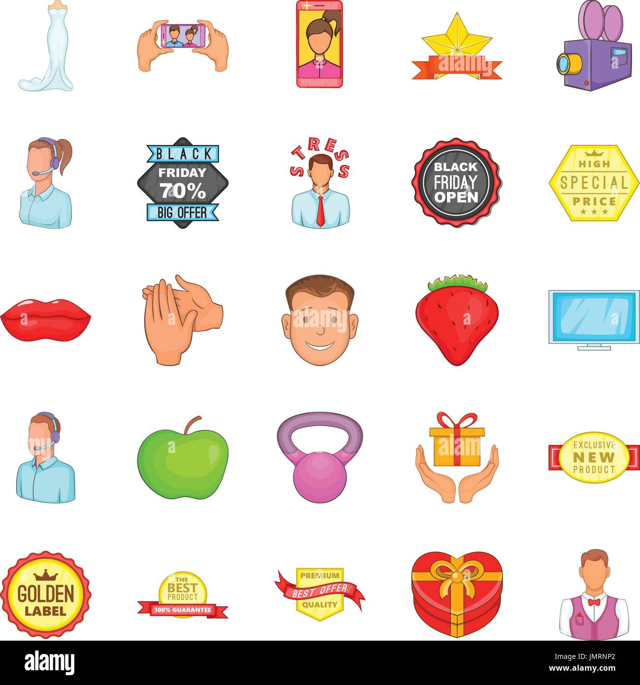 Ad icons set, cartoon style Stock Vector Image & Art - Alamy