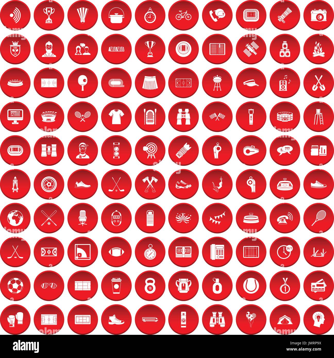 100 sport journalist icons set red Stock Vector Image & Art - Alamy