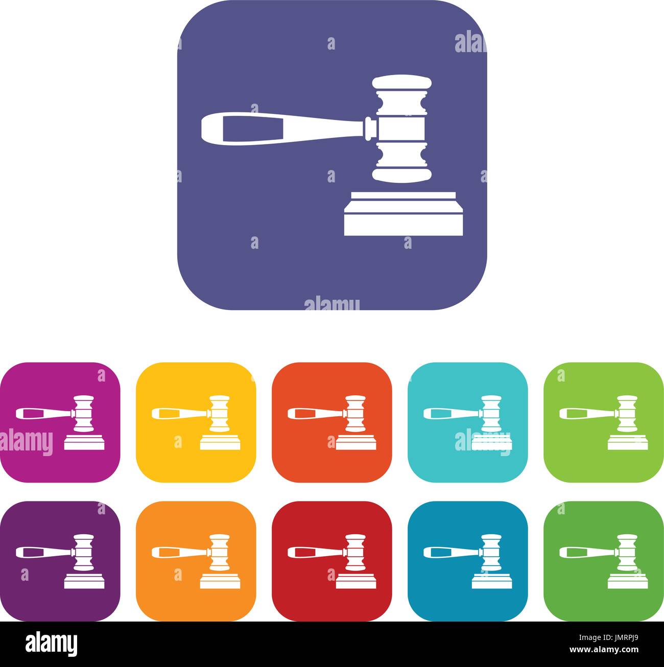 Judge gavel icons set Stock Vector Image & Art - Alamy