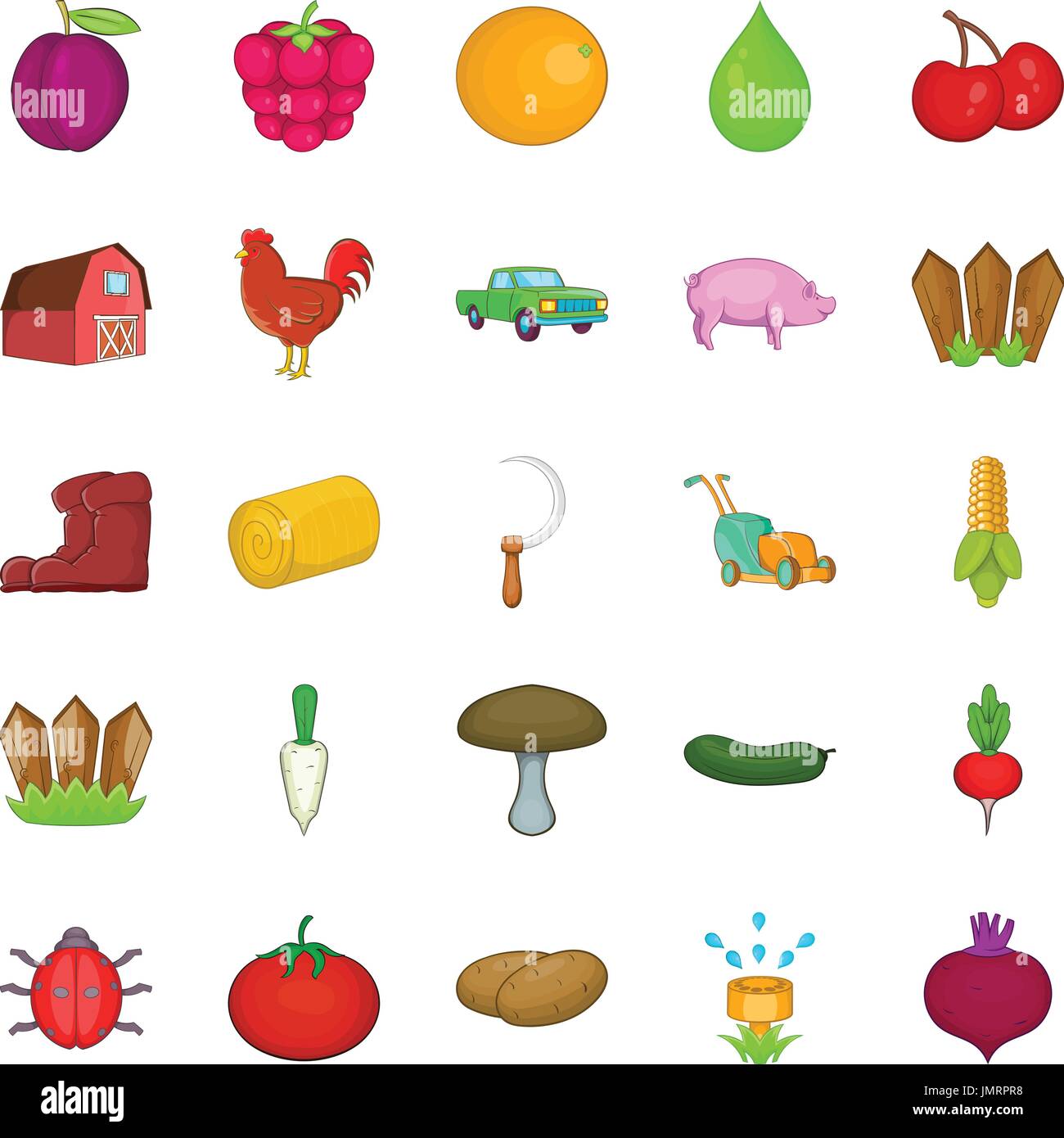 Stockyard icons set, cartoon style Stock Vector Image & Art - Alamy