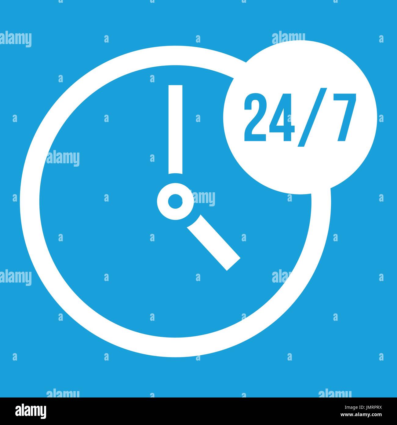 Clock 24 7 icon white Stock Vector Image & Art - Alamy
