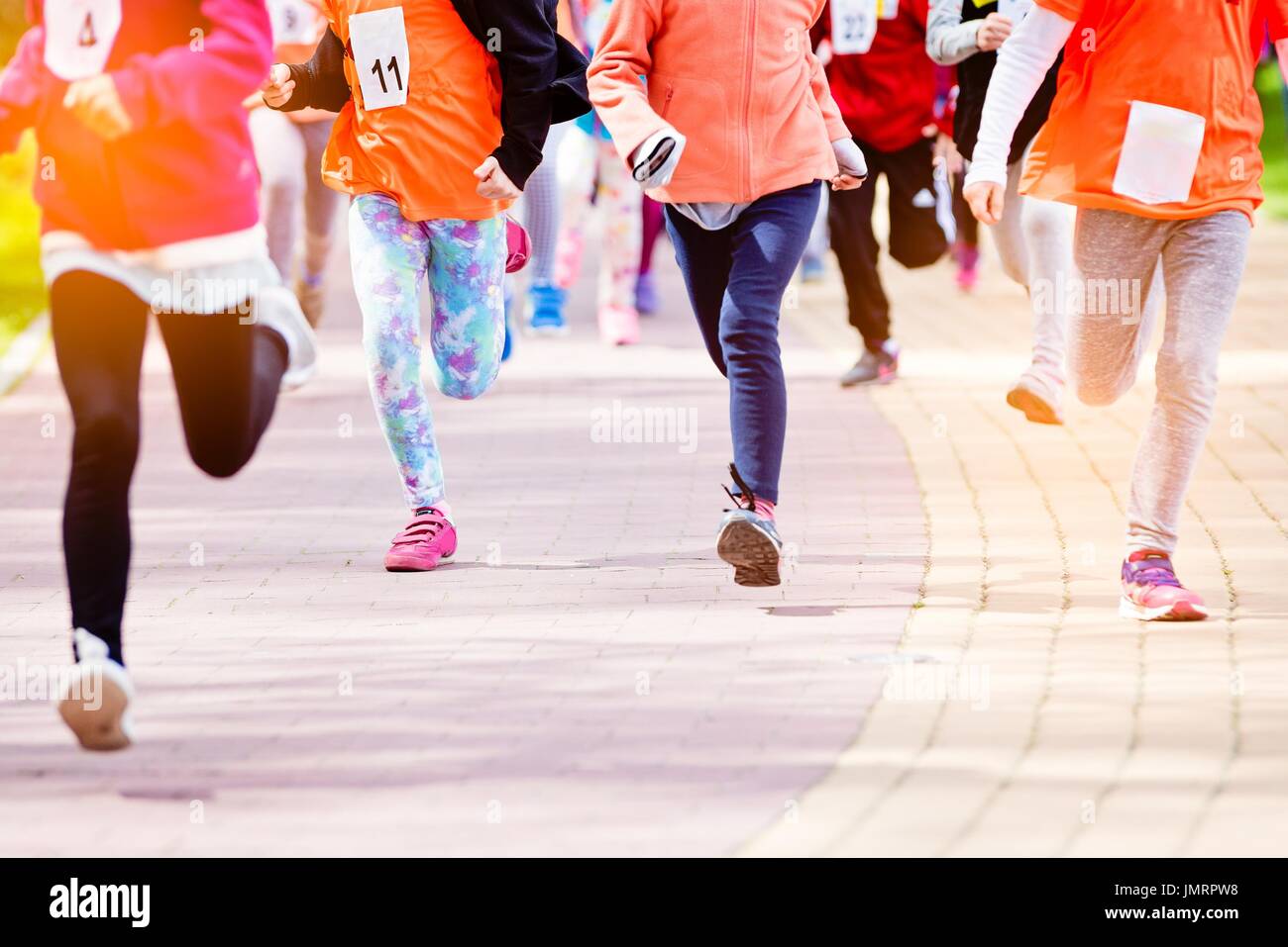 Children running race at school hi-res stock photography and images - Alamy
