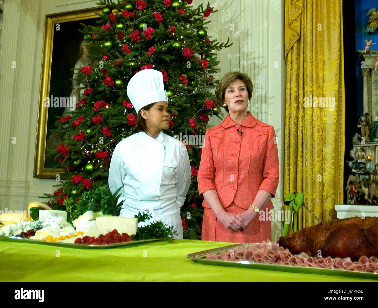 Washington, D.C. - November 30, 2005 -- First lady Laura Bush, right ...
