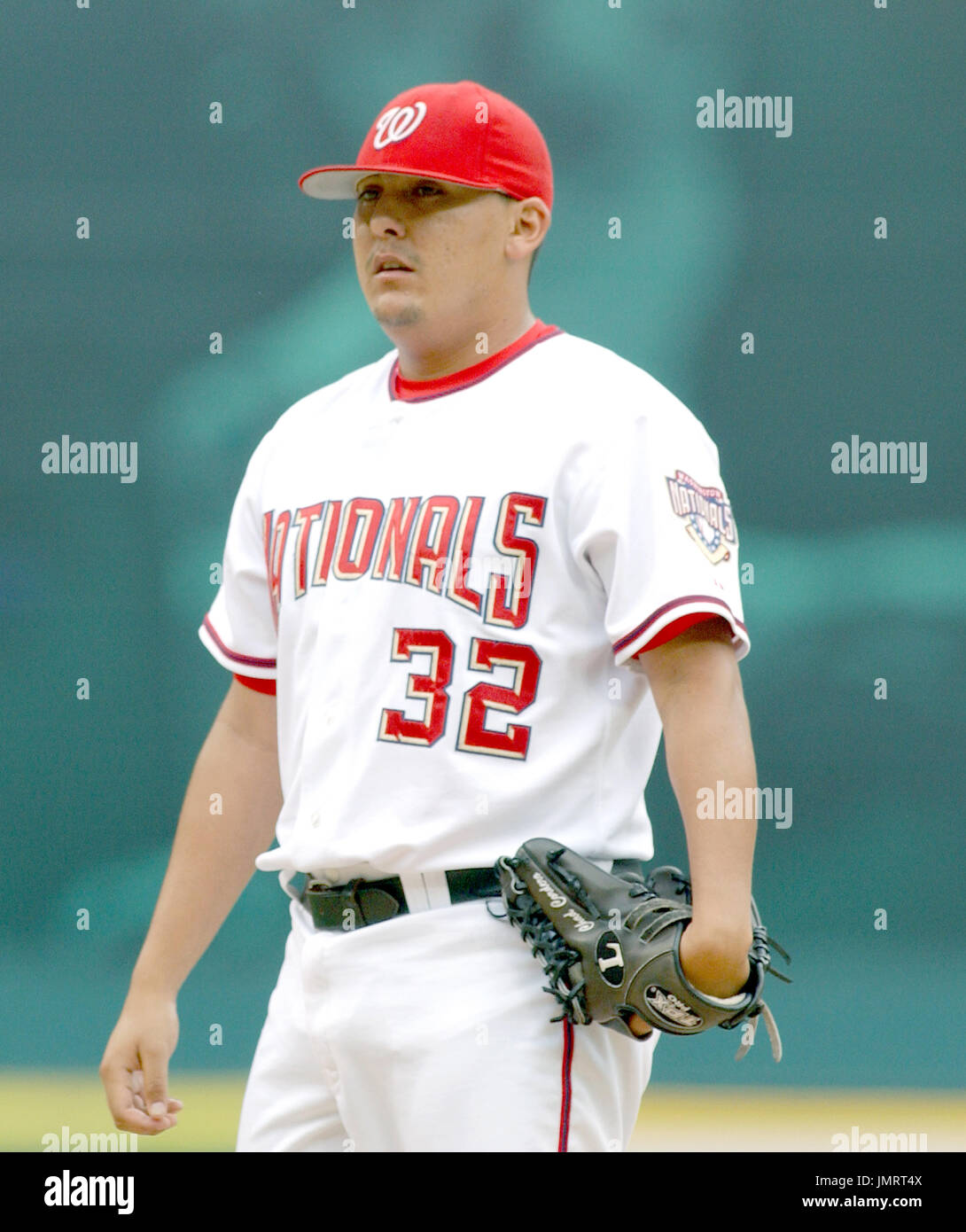 Washington, D.C. - July 7, 2005 -- Washington Nationals relief pitcher ...