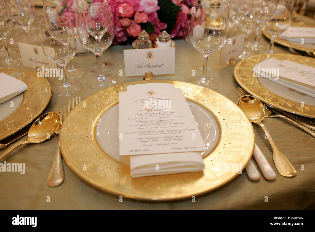 Washington, D.C. - May 16, 2006 -- The dinner setting for President ...