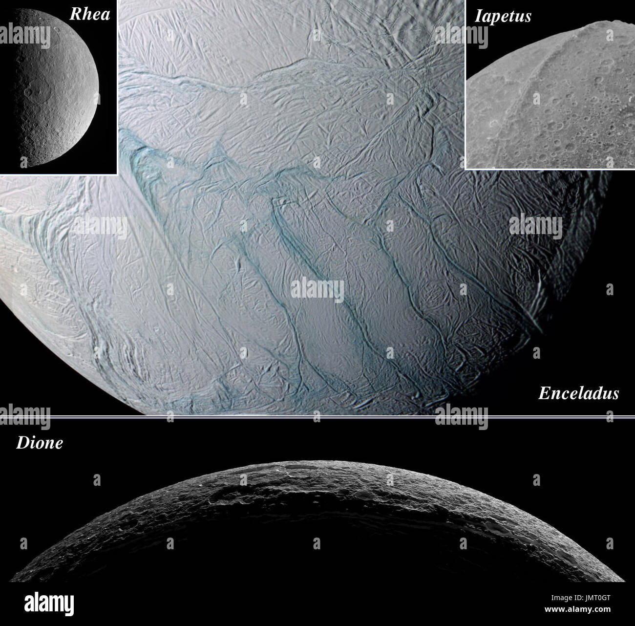 Pasadena, CA - December 6, 2005 -- This montage shows four major icy ...