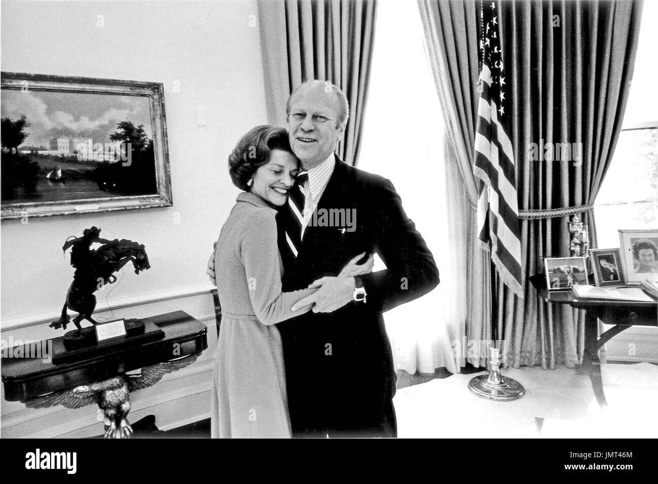 First lady Betty Ford shares a warm moment with her husband, United ...