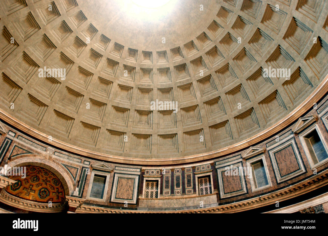 Rome, Italy - April 4, 2006 -- View of the dome, almost to the oculus ...