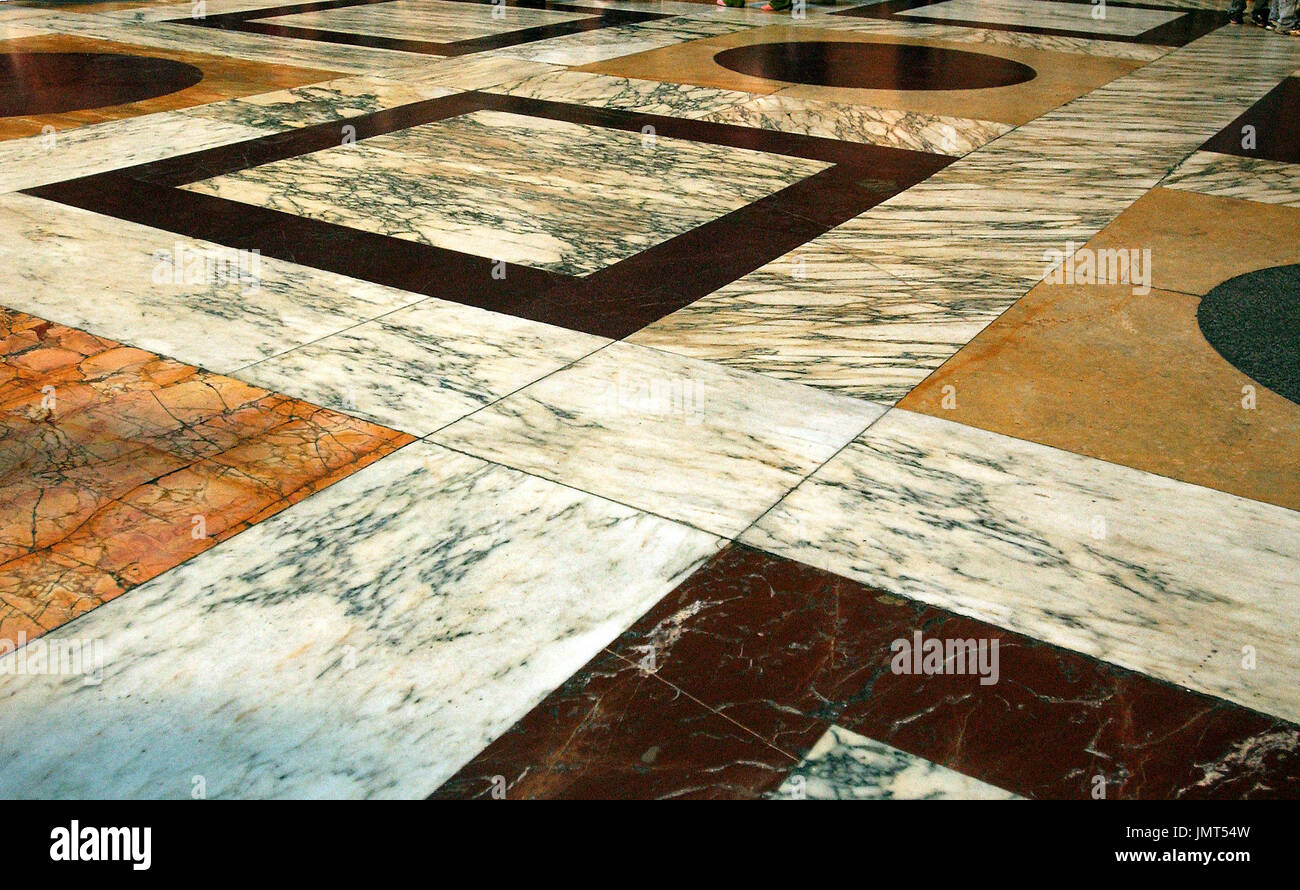 Rome, Italy - April 4, 2006 -- This is the marble floor of the Pantheon ...