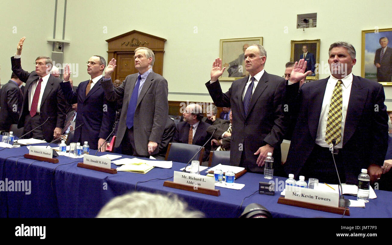 Washington, D.C. - March 17, 2005 -- Major League Baseball executives ...