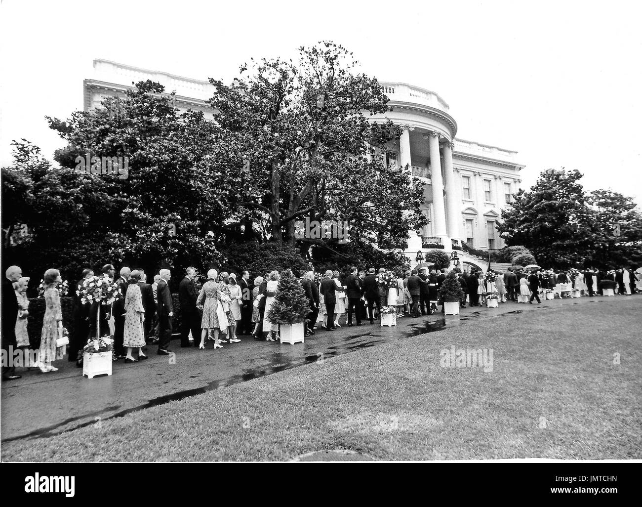 Washington, DC - June 12, 1971 -- Invited guests leave the Rose Garden ...