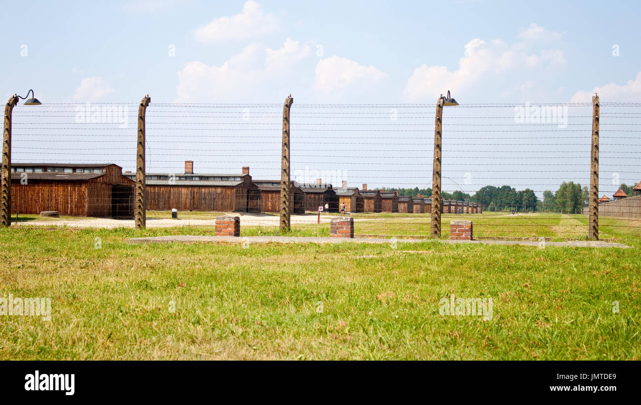 Living quarters of people held at the Auschwitz concentration camp ...