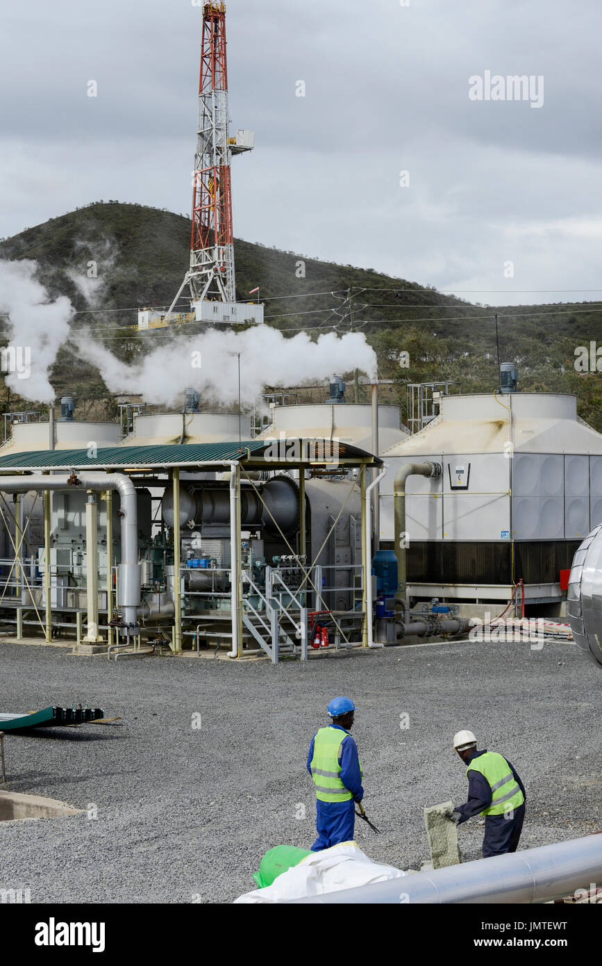 KENYA Naivasha, Olkaria, construction site of well head geothermal ...