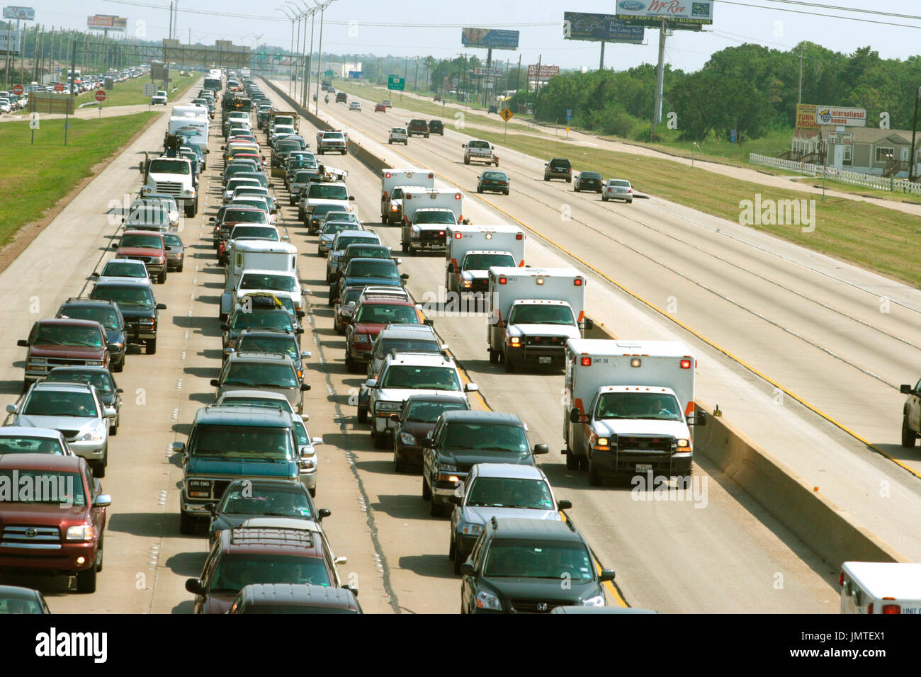 Houston, Texas - September 21, 2005 -- Traffic on US 45 was virtually ...