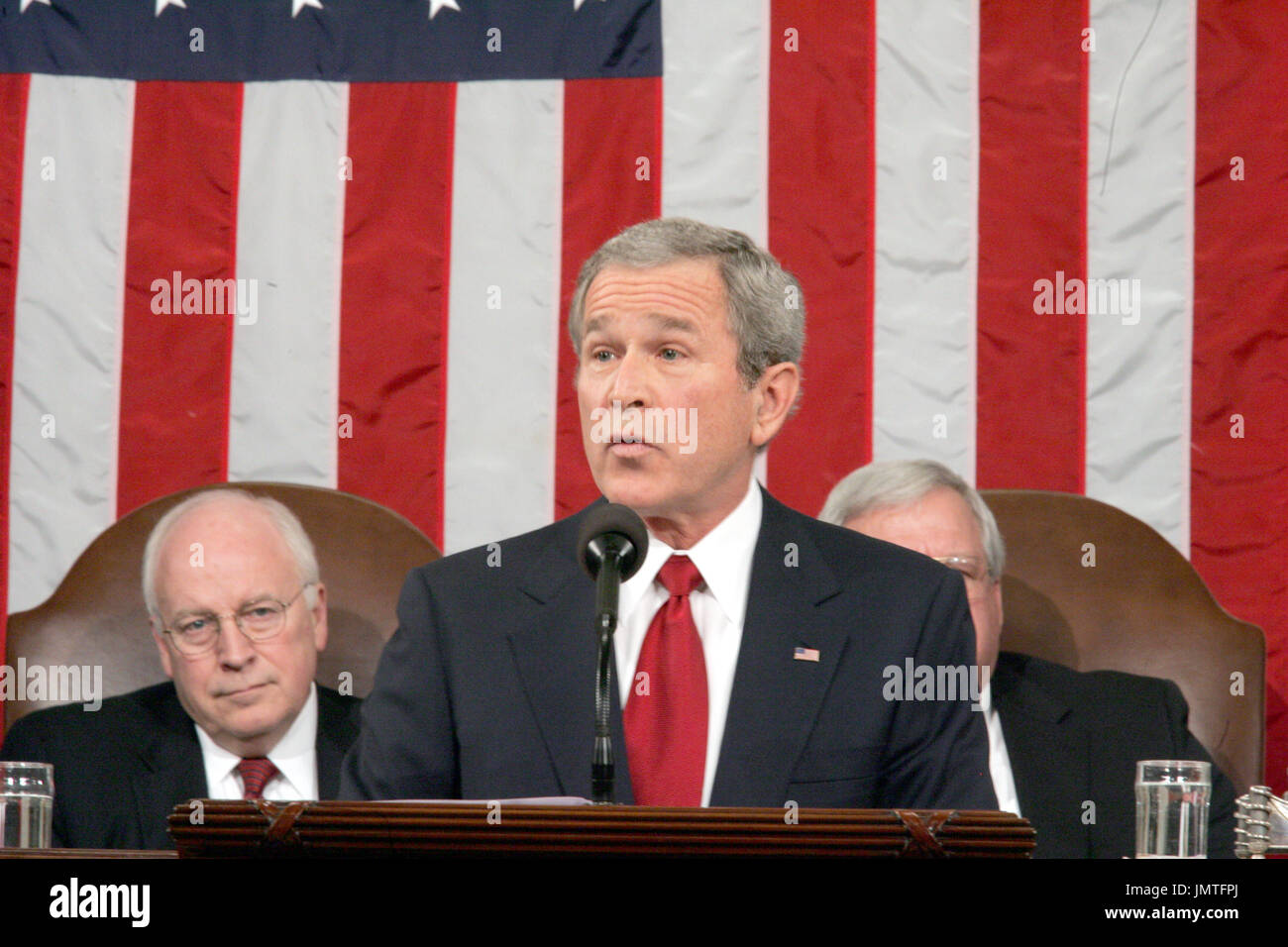 United States President George W. Bush delivers his State of the Union ...