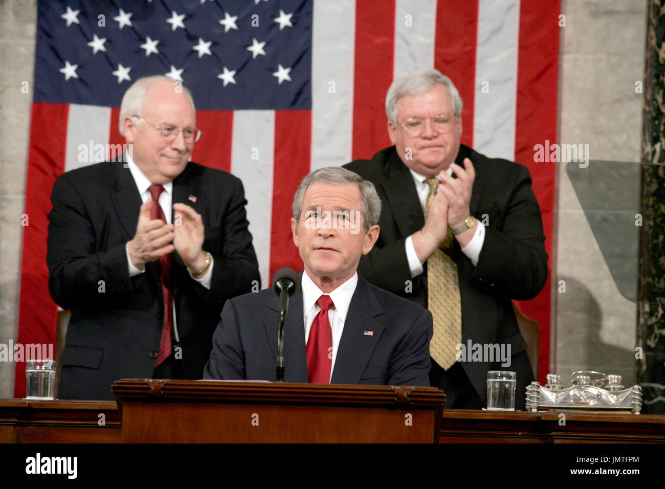 United States President George W. Bush delivers his State of the Union ...