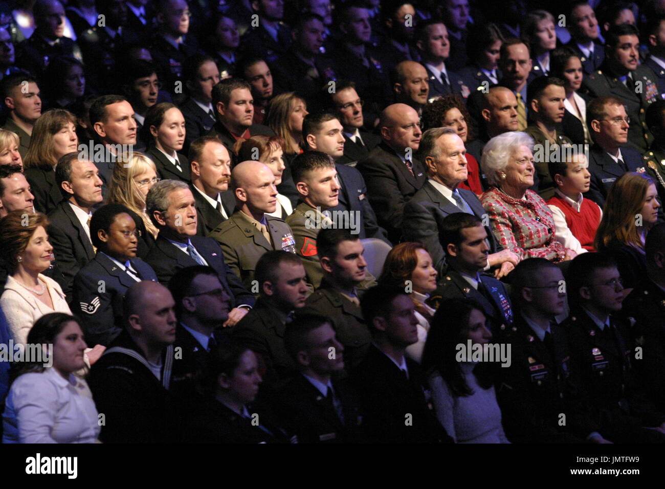 President George W. Bush shown in the audience at the "Saluting Those ...