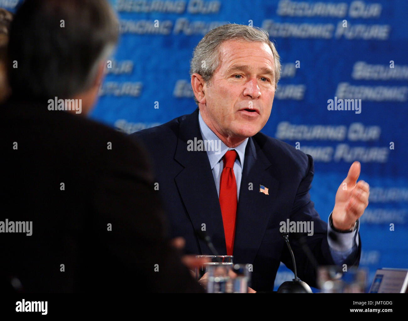 United States President George W. Bush speaks to those gathered at a ...