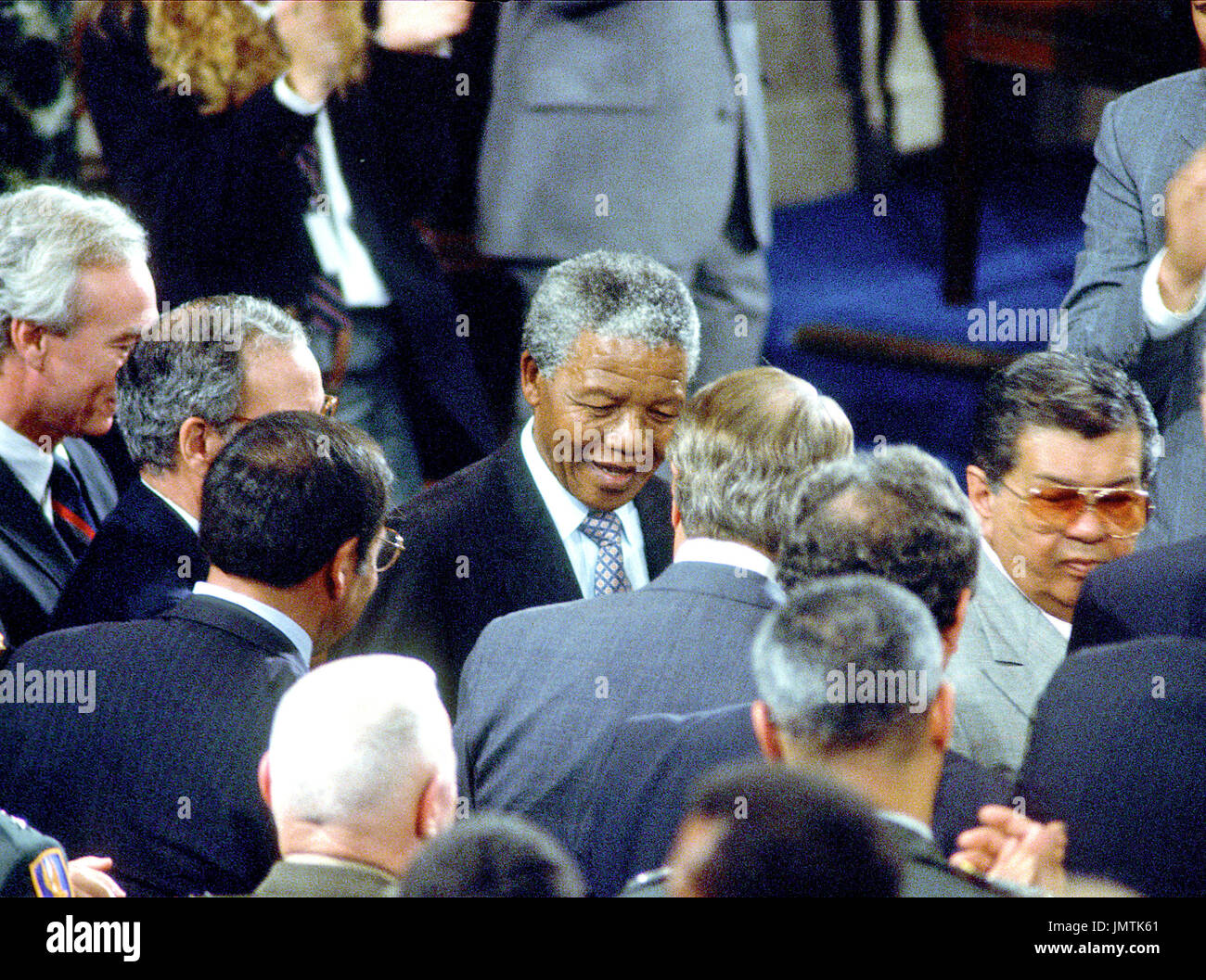 Washington, D.C. - June 26, 1990 -- Nelson Mandela, leader of the ...
