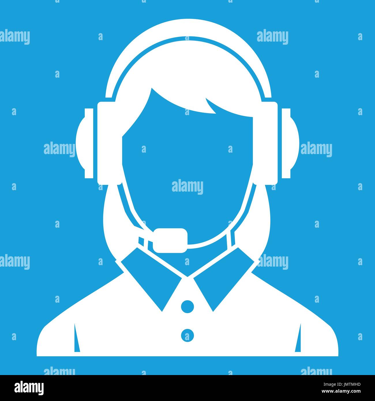 Business woman with headset icon white Stock Vector Image & Art - Alamy