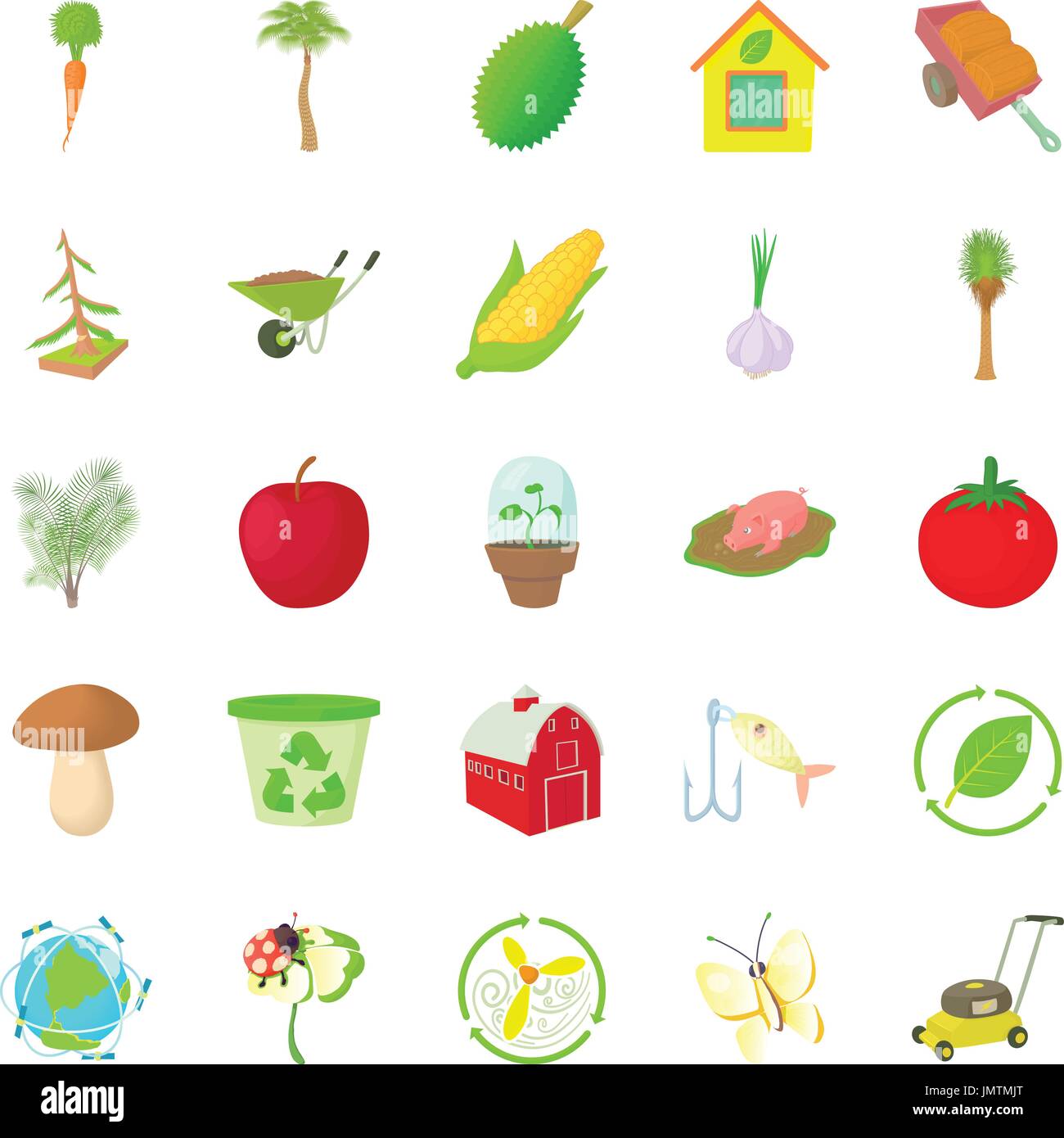 Garden icons set, cartoon style Stock Vector Image & Art - Alamy