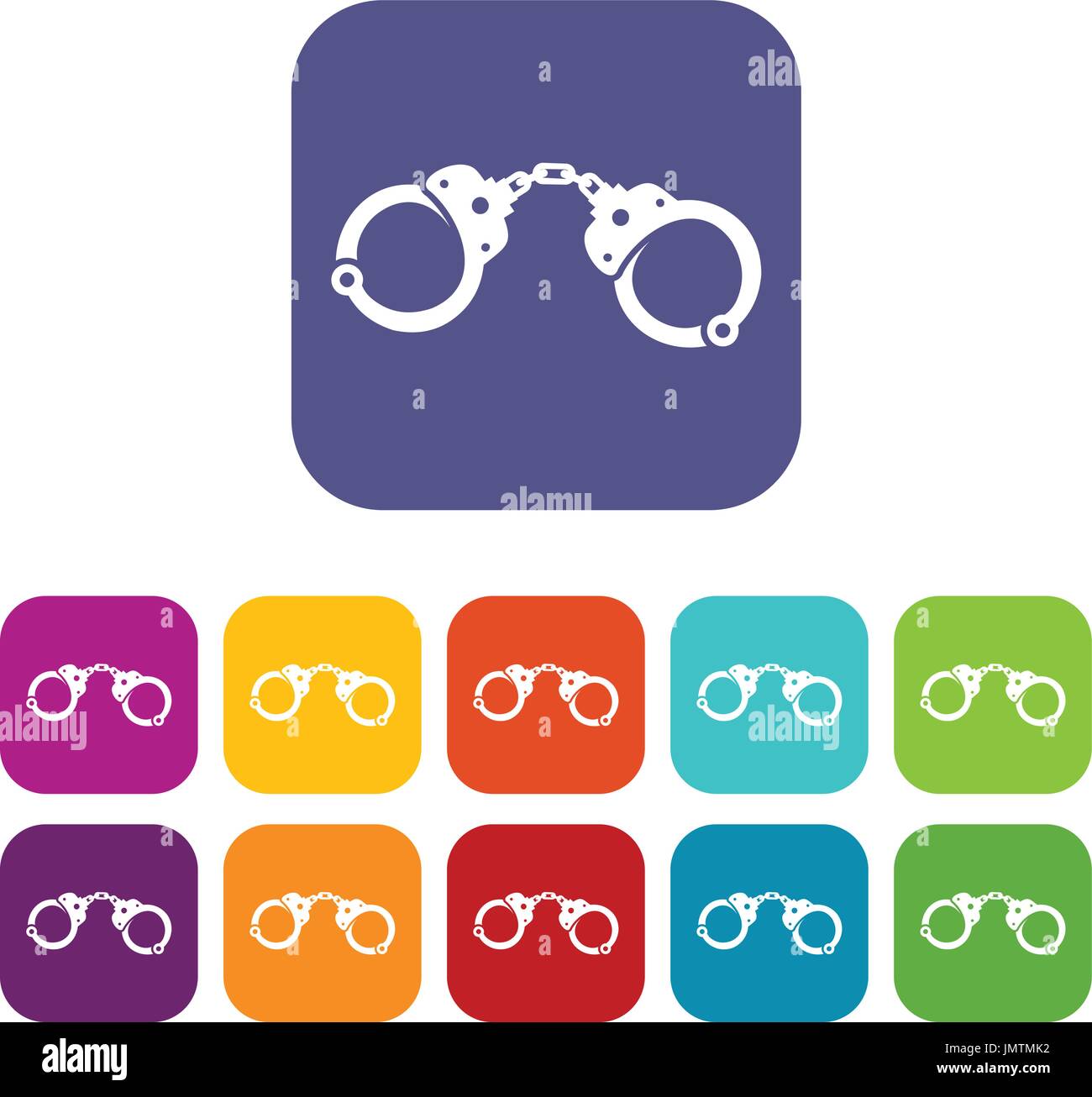 Handcuffs icons set Stock Vector Image & Art - Alamy