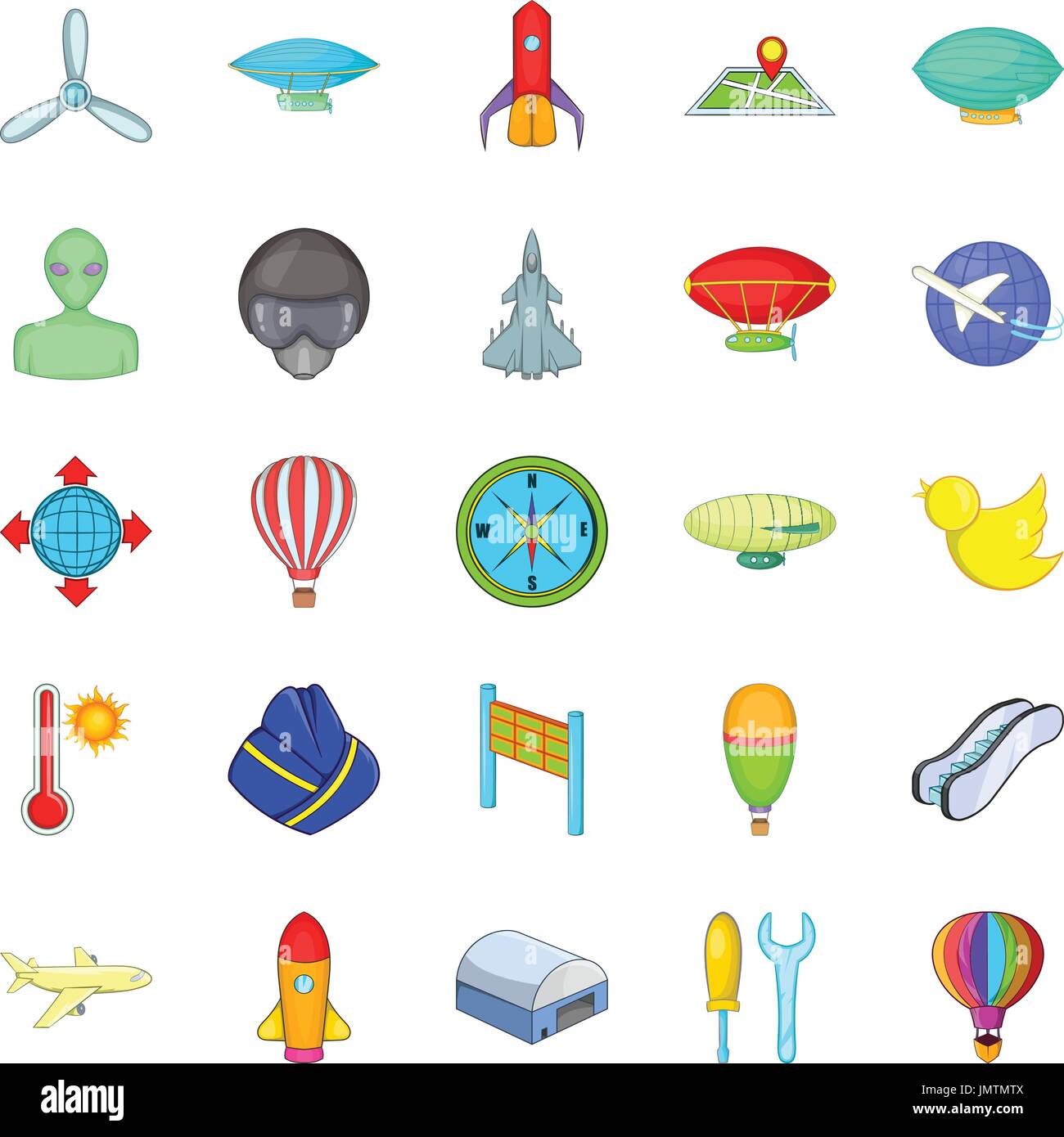Space flight icons set, cartoon style Stock Vector Image & Art - Alamy