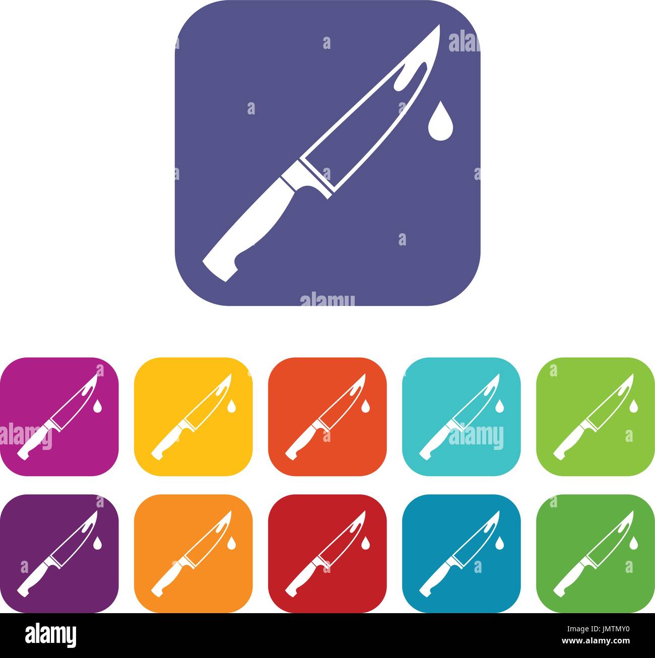 Steel knife icons set Stock Vector Image & Art - Alamy