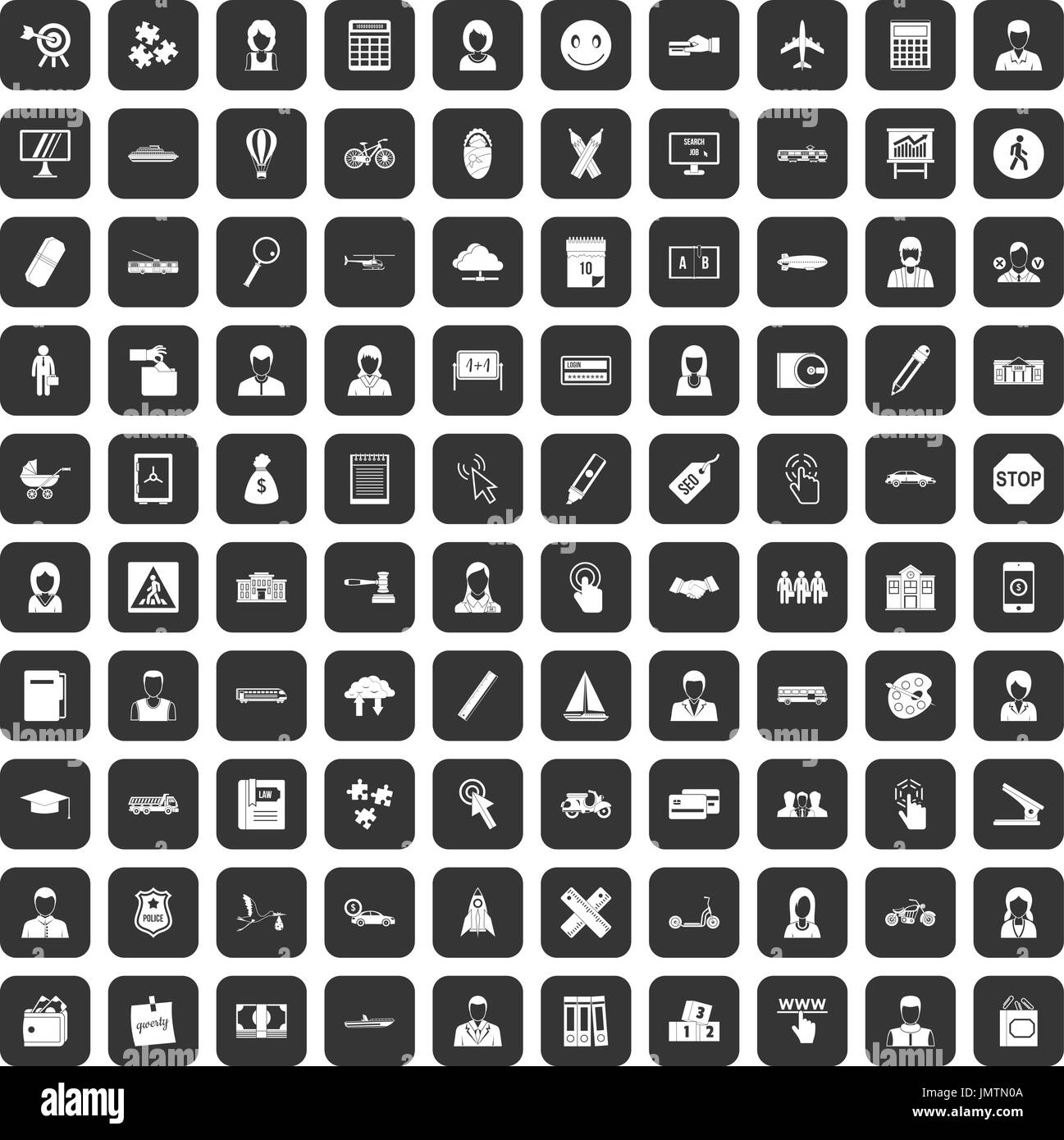 100 initiation icons set black Stock Vector Image & Art - Alamy