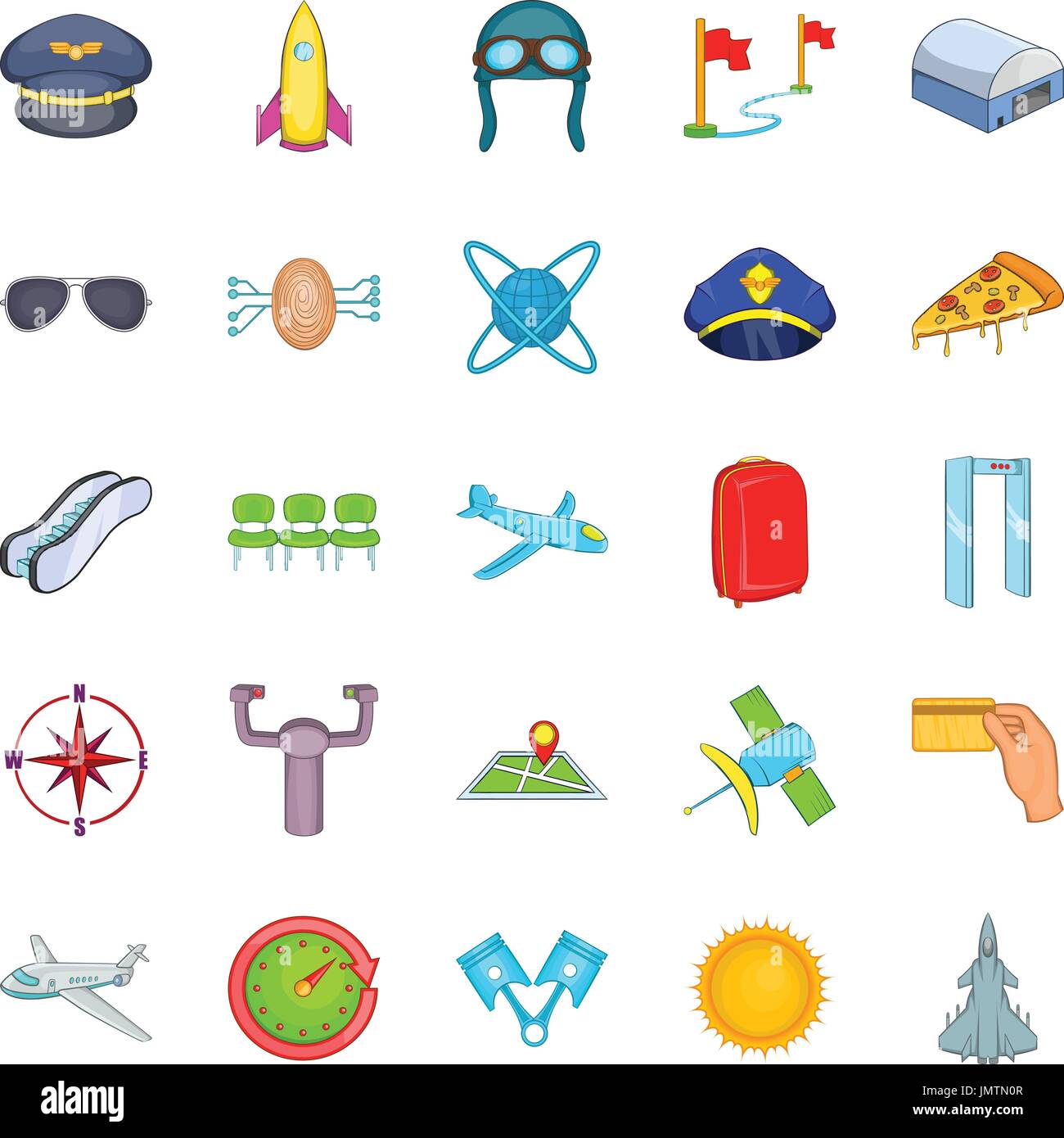Aircraft pilots icons set, cartoon style Stock Vector Image & Art - Alamy