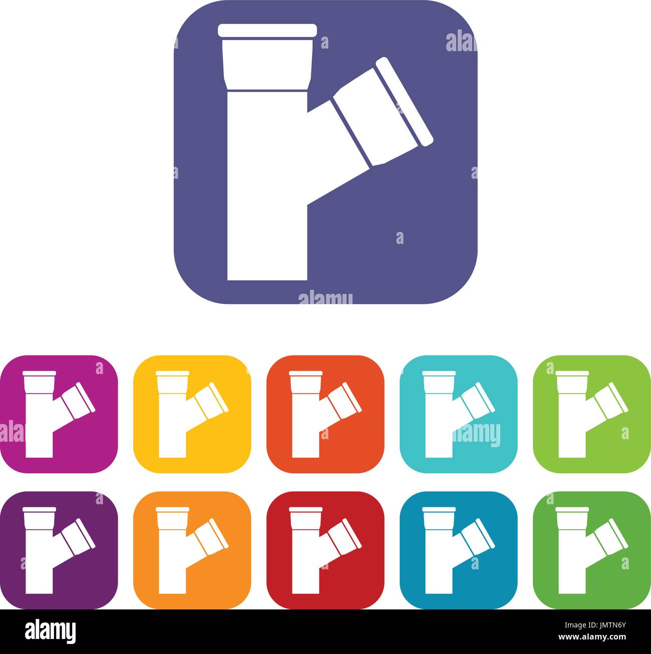Plastic pipe connection icons set Stock Vector Image & Art - Alamy