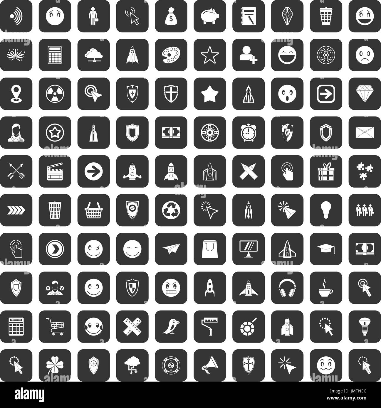 100 interface pictogram icons set black Stock Vector Image & Art - Alamy
