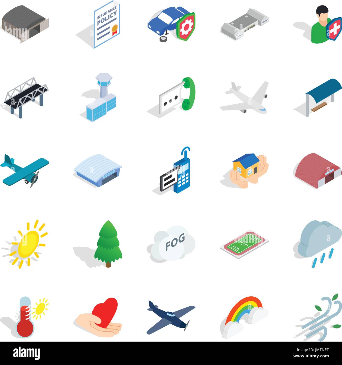 Airborne icons set, isometric style Stock Vector Image & Art - Alamy