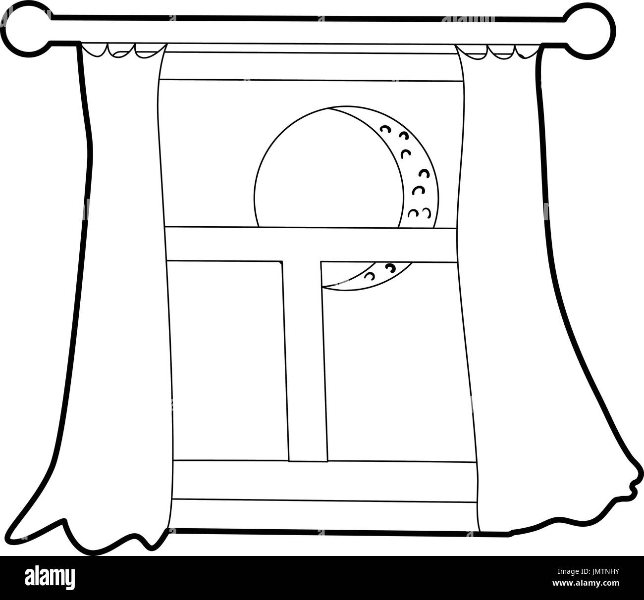 Night window icon, outline style Stock Vector Image & Art - Alamy