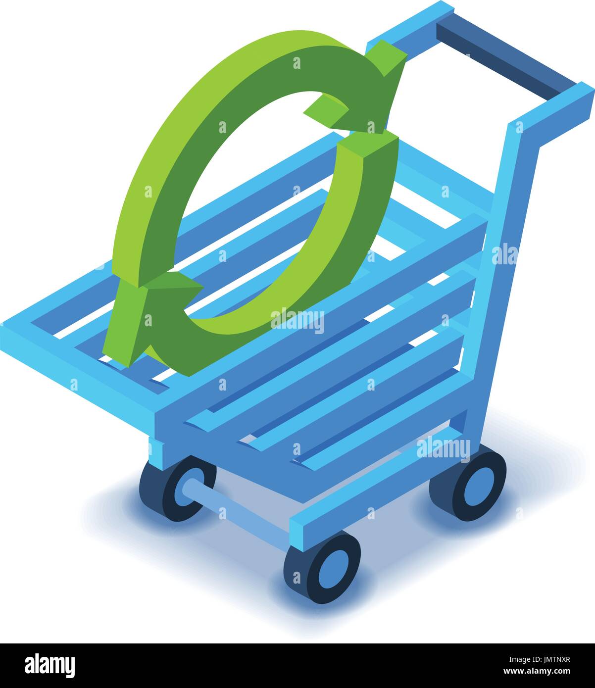 Shopping cart with arrow icon, isometric style Stock Vector Image & Art ...