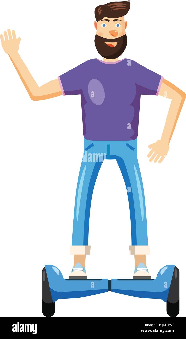 Man riding hoverboard icon, cartoon style Stock Vector Image & Art - Alamy