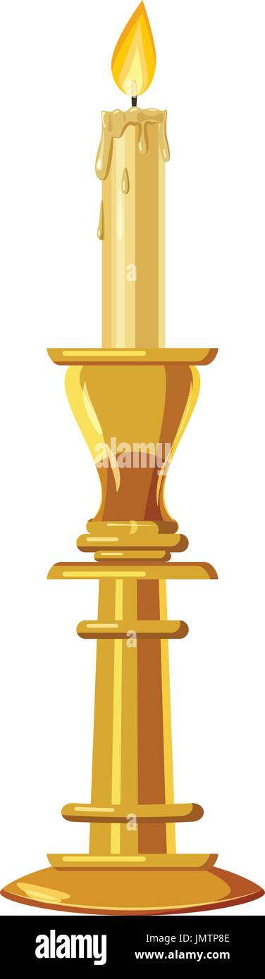 Candle in a candlestick icon, cartoon style Stock Vector Image & Art ...