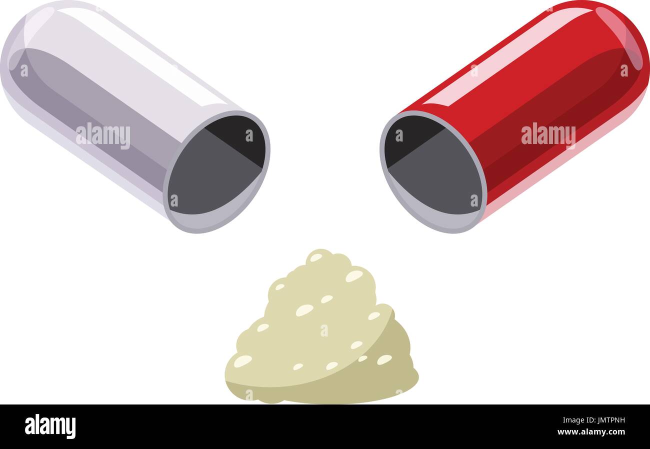 Open capsule pill icon cartoon Stock Vector Images - Alamy