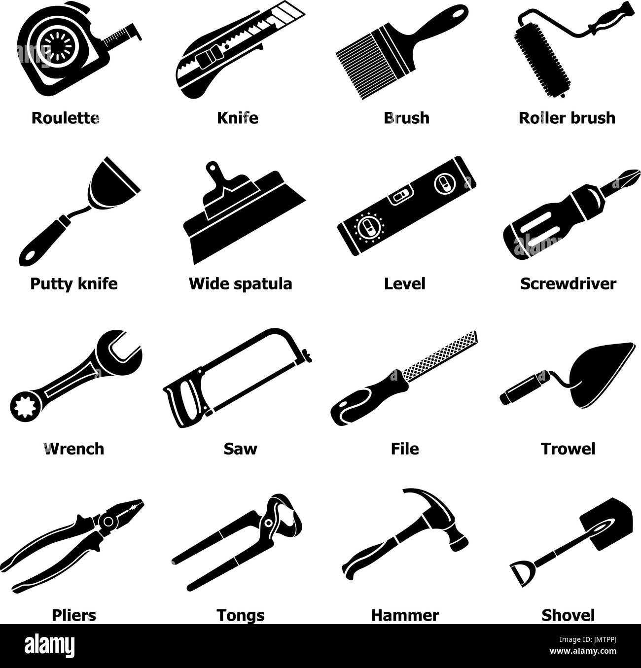 Building hand tool icons set, simple style Stock Vector Image & Art - Alamy