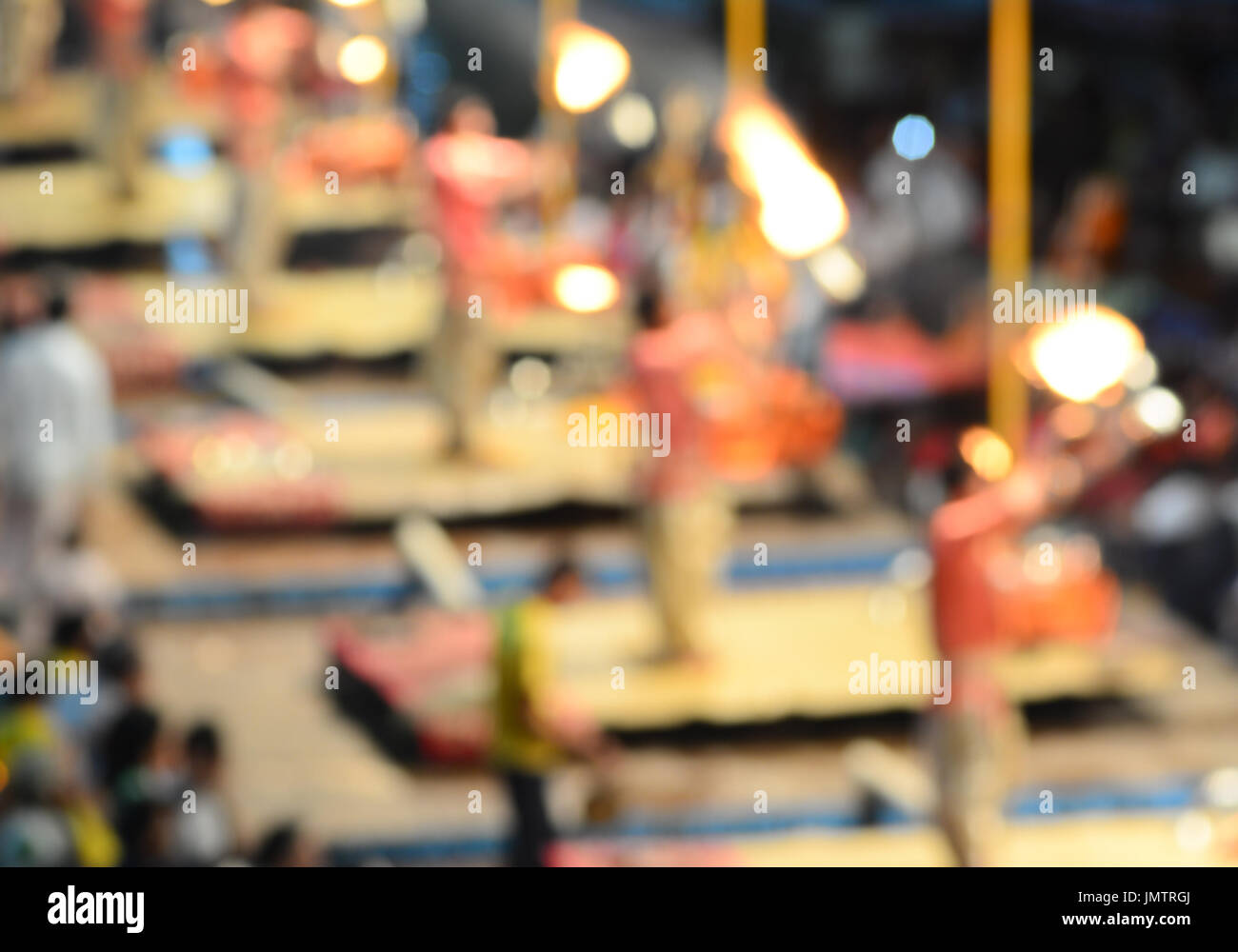 Indian Brahmins conducts religious Ganga Maha Aarti ceremony (fire puja ...