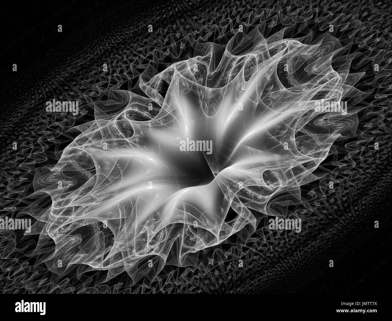3D sonic wave, black and white texture, computer generated abstract background, 3D rendering ...