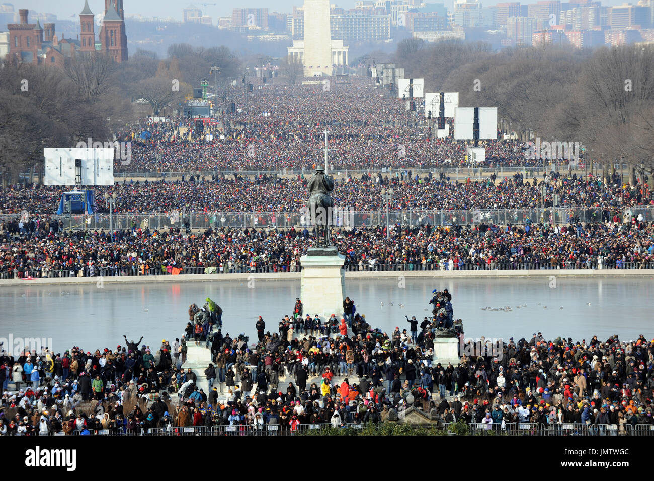 Washington, DC - January 20, 2009 -- Crowds fill the National Mall ...