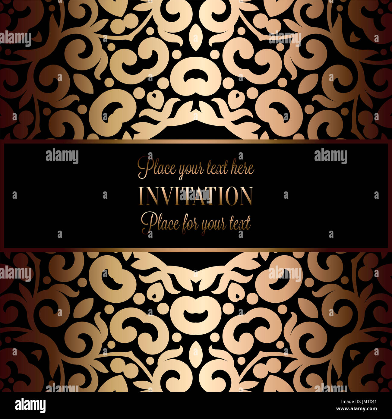 Abstract background with antique, luxury black and gold vintage frame ...