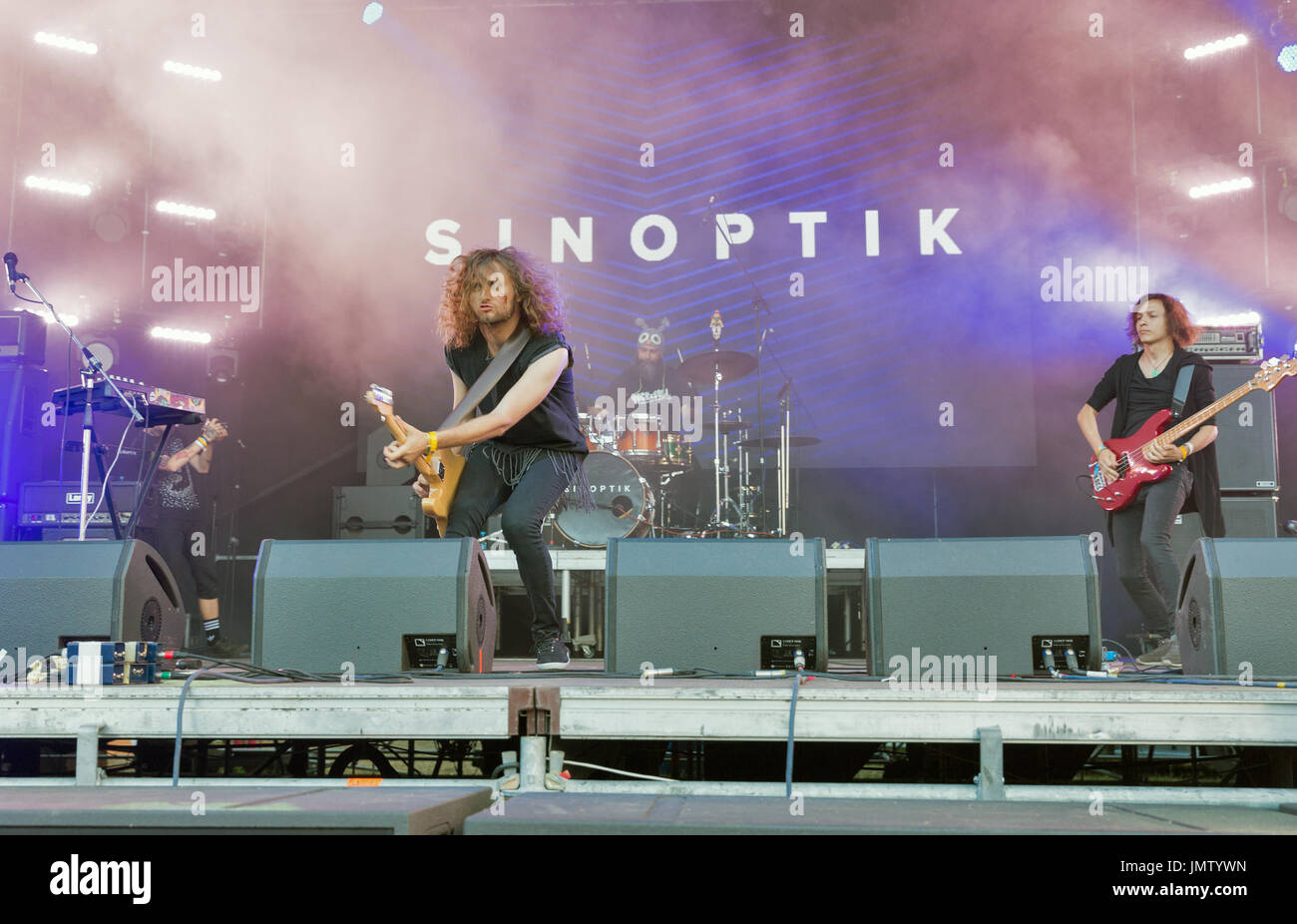KIEV, UKRAINE - JULY 02, 2017: Ukrainian rock band Sinoptik, winner ...