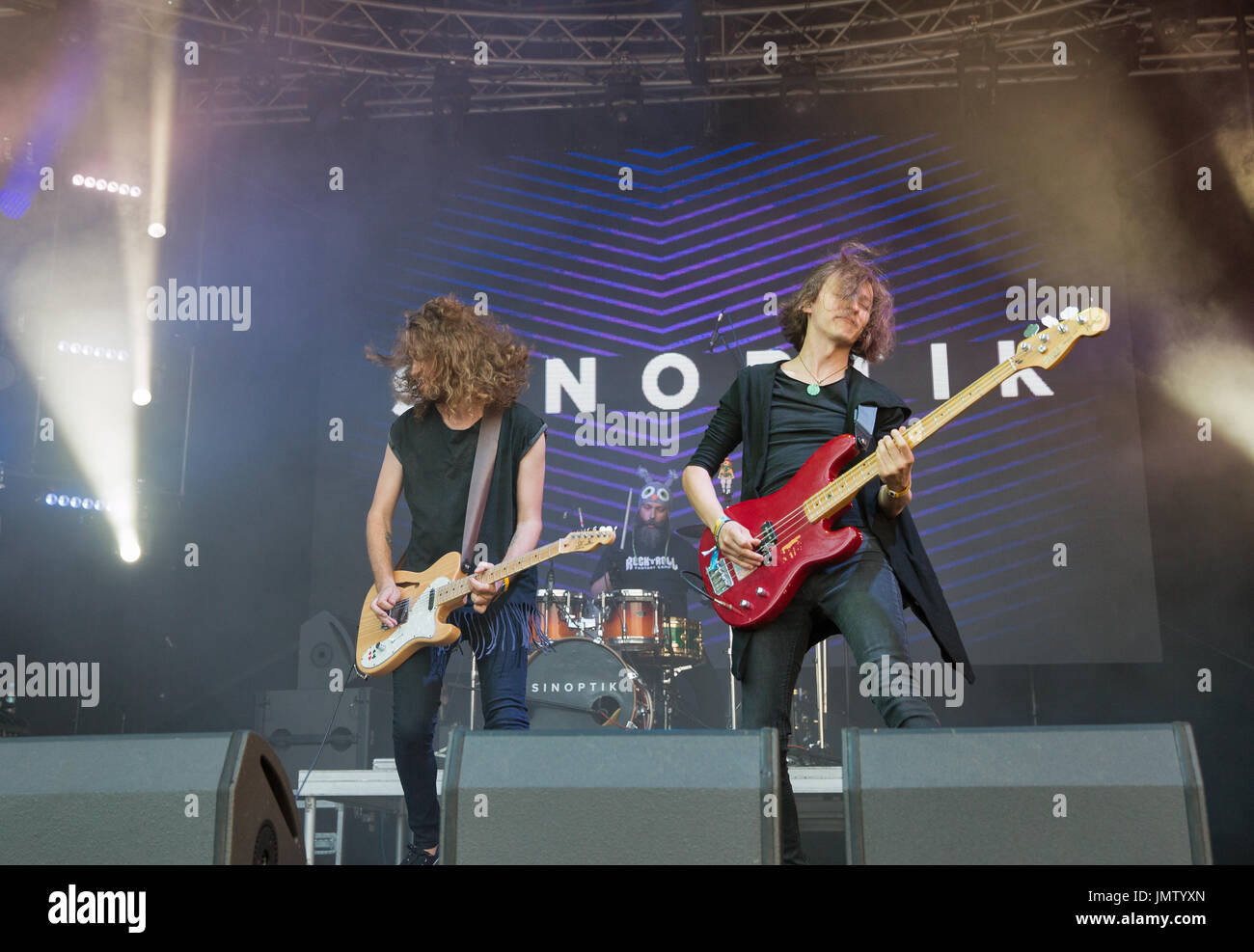 KIEV, UKRAINE - JULY 02, 2017: Ukrainian rock band Sinoptik, winner ...
