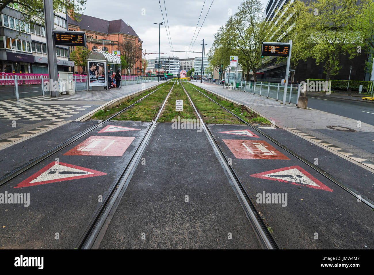 Tramway warning sign hi-res stock photography and images - Alamy