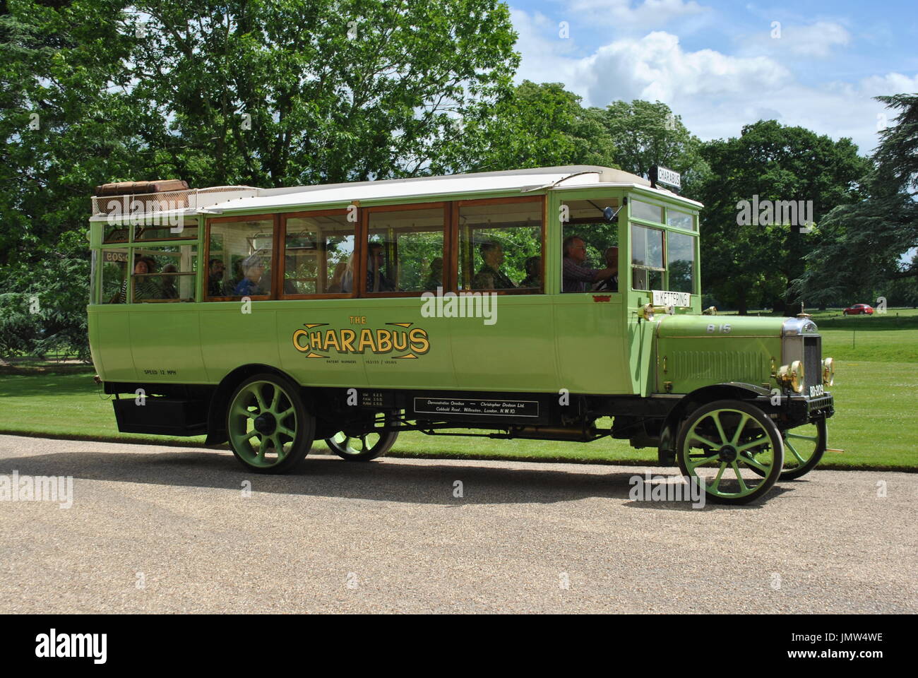 Charabus vintage bus at shuttleworth Stock Photo - Alamy