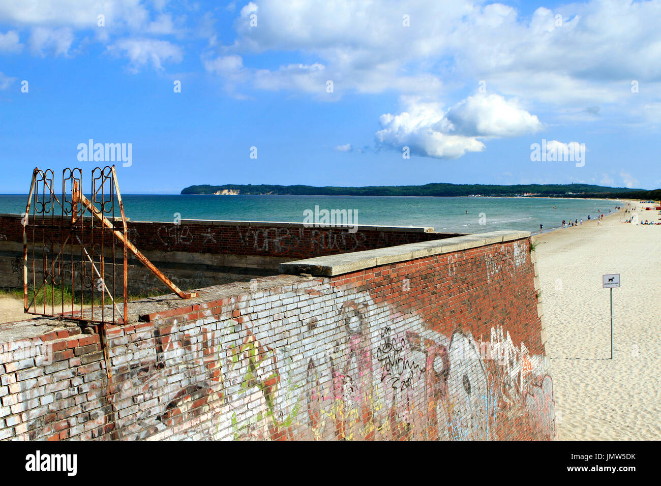 Ruins of the fascist architecture at Prora, Ruegen island, Mecklenburg ...