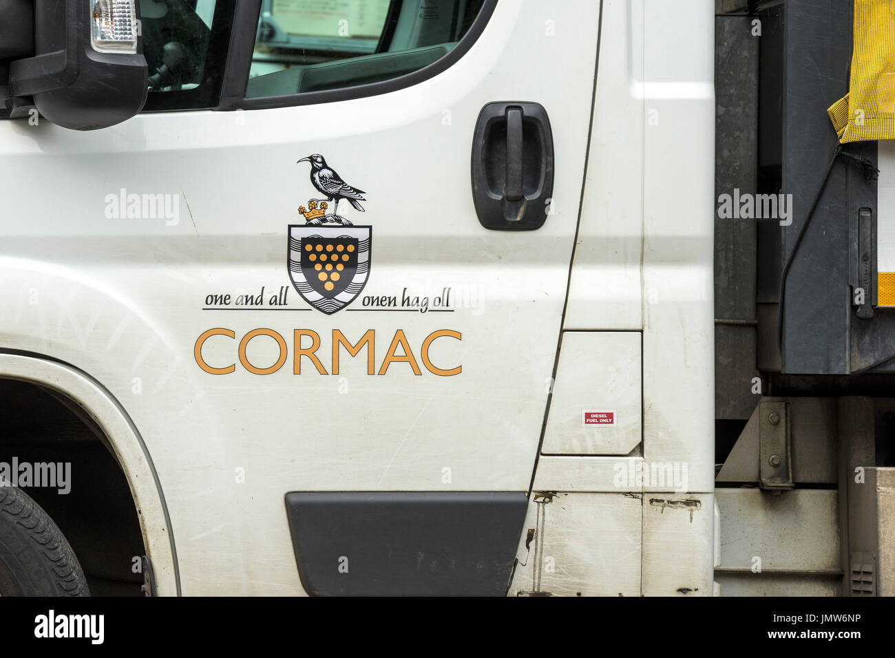 A symbol of Cornwall Council on the door of a Cormac vehicle Stock ...